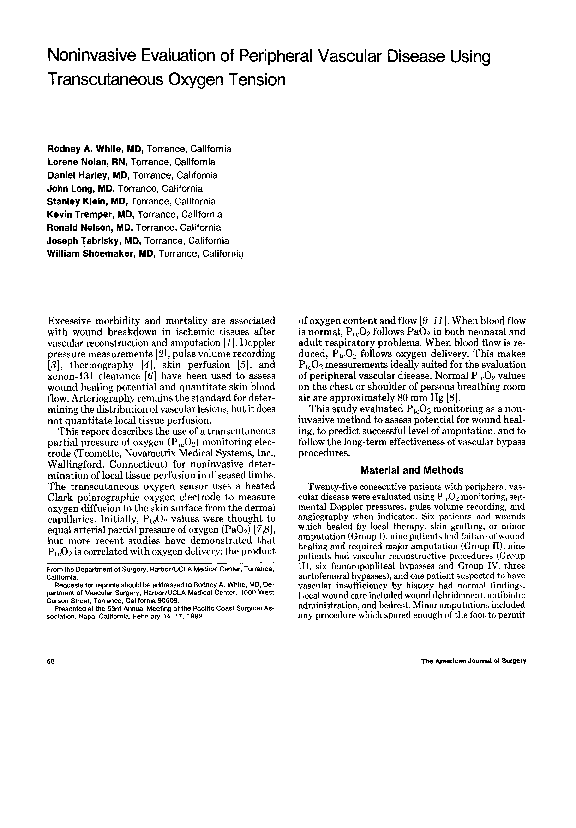 (PDF) Noninvasive evaluation of peripheral vascular disease using ...