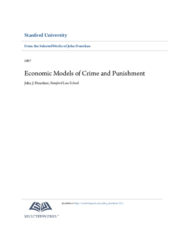 (PDF) Economic Models of Crime and Punishment