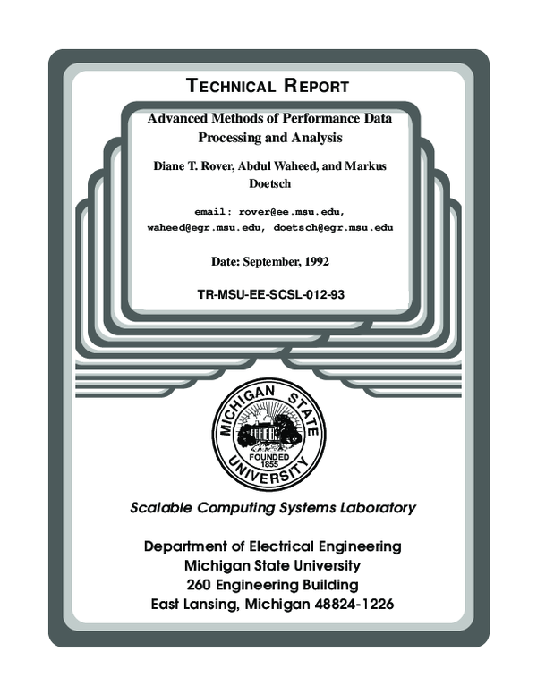 (PDF) Advanced Methods of Performance Data Processing and Analysis