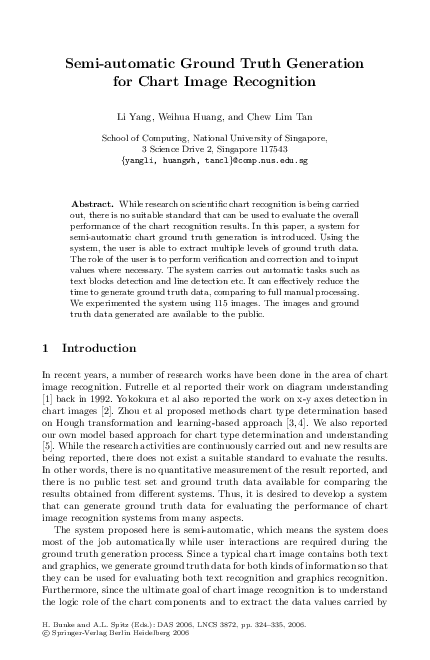Pdf Semi Automatic Ground Truth Generation For Chart Image Recognition Chew Lim Tan