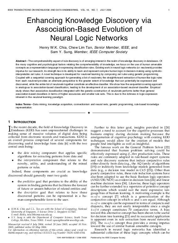 (PDF) Enhancing knowledge discovery via association-based evolution of ...