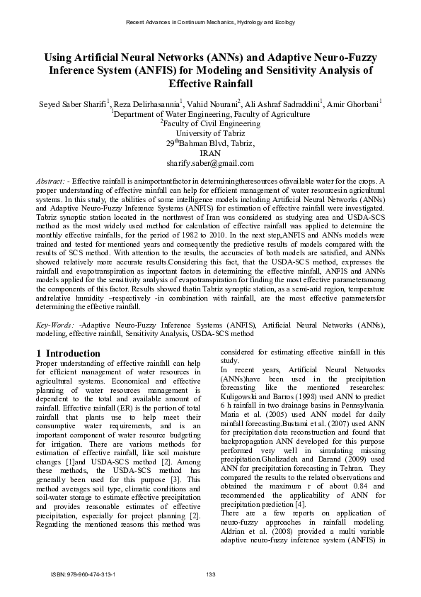 Pdf Using Artificial Neural Networks Anns And Adaptive Neuro Fuzzy Inference System Anfis