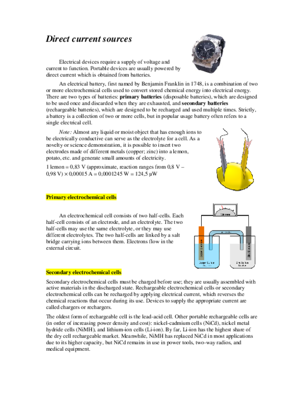 (PDF) Direct Current DC Sources