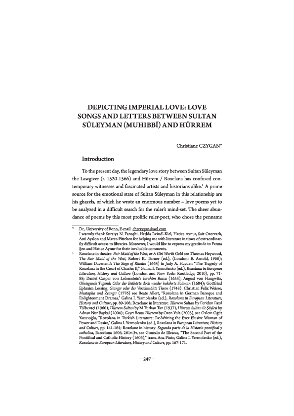 (PDF) Depicting Imperial Love: Love Songs and Letters between Sultan ...