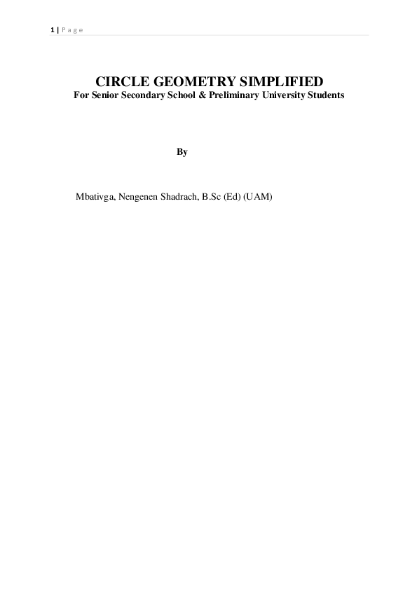 (PDF) CIRCLE GEOMETRY SIMPLIFIED