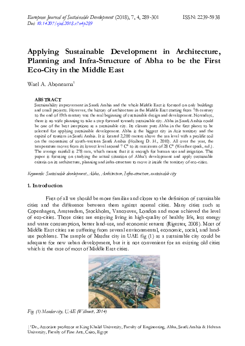 (PDF) Applying Sustainable Development in Architecture, Planning and ...