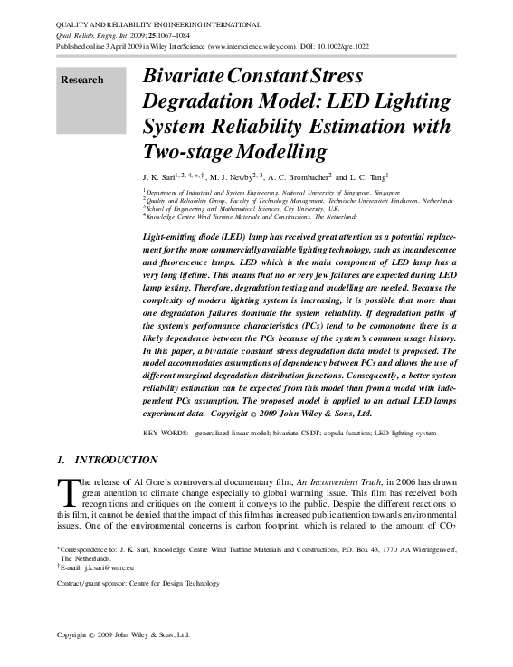 (PDF) Bivariate constant stress degradation model: LED lighting system ...
