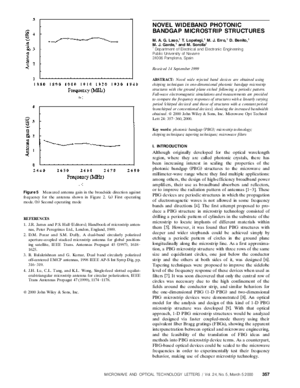 (PDF) Novel wideband photonic bandgap microstrip structures