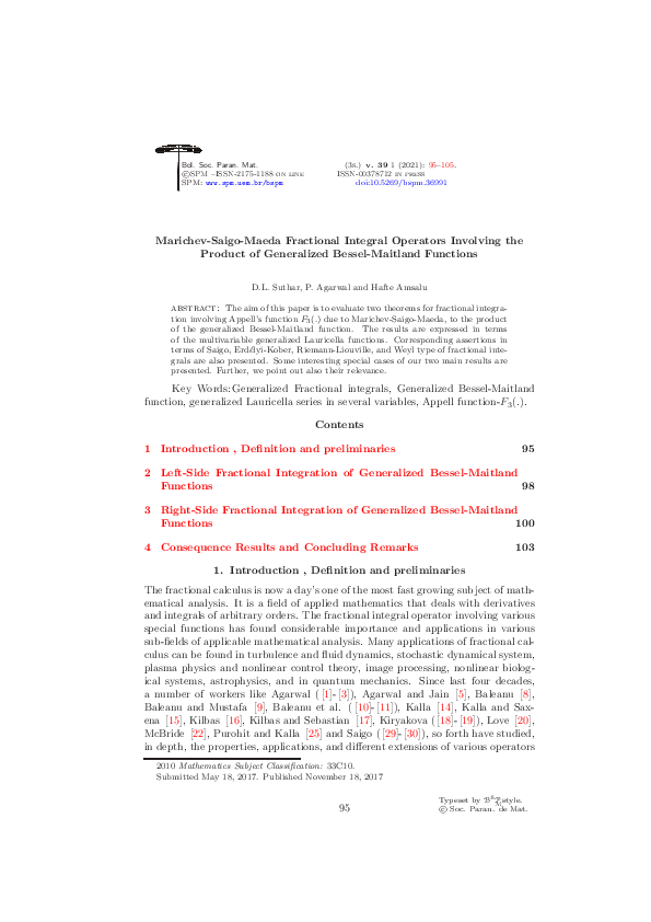 Pdf Marichev Saigo Maeda Fractional Integral Operators Involving The Product Of Generalized