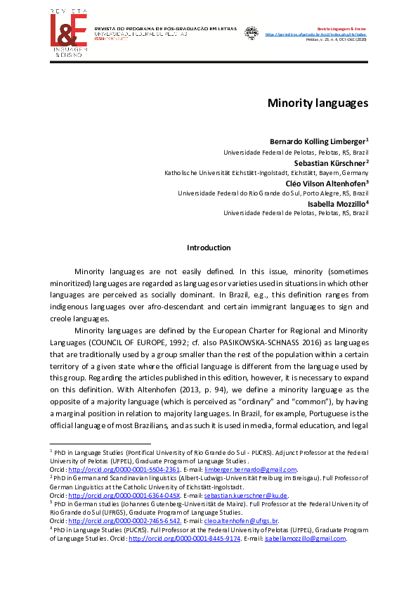 (PDF) Minority languages