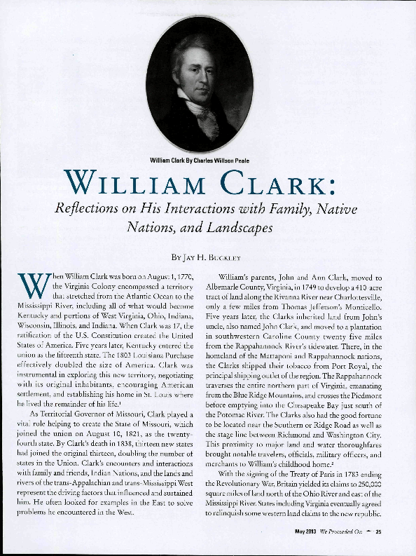 (PDF) William Clark: Reflections on His Interactions with Family ...