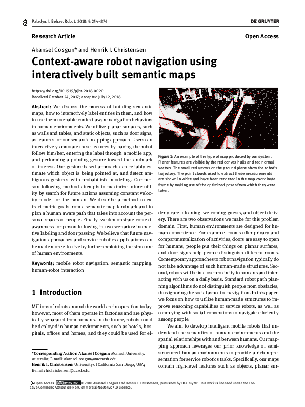 Pdf Context Aware Robot Navigation Using Interactively Built Semantic Maps