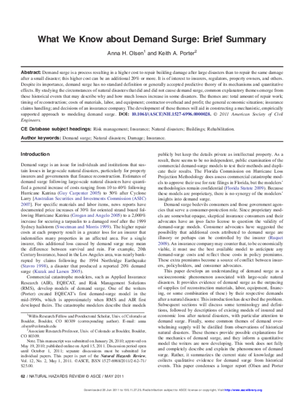 (PDF) What We Know about Demand Surge: Brief Summary