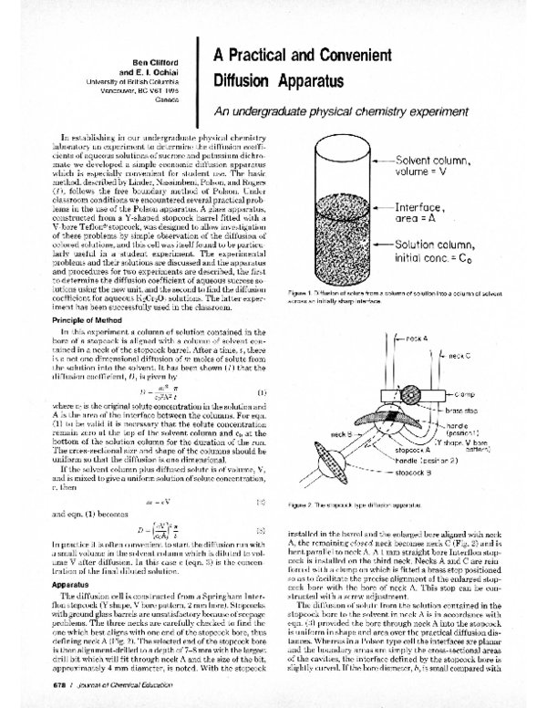 (PDF) A practical and convenient diffusion apparatus: An undergraduate ...