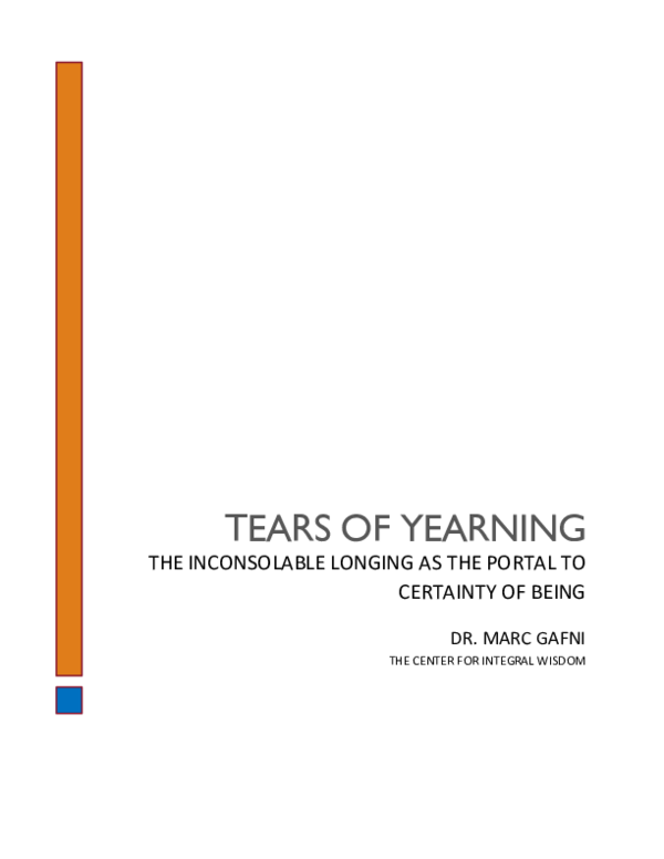 (PDF) Tears of Yearning The Inconsolable Longing as the Portal to ...