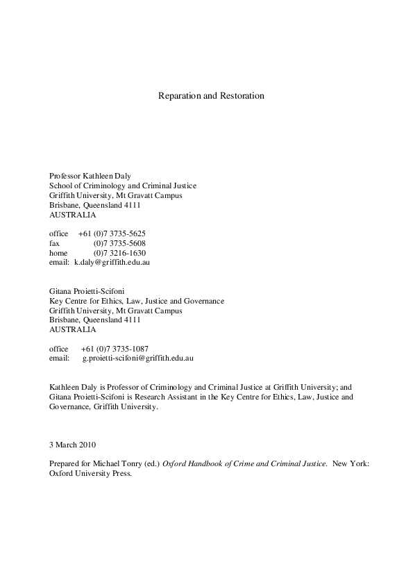 (PDF) Reparation and Restoration