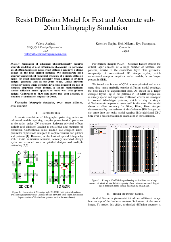 (PDF) Resist Diffusion Model for Fast and Accurate sub- 20nm ...