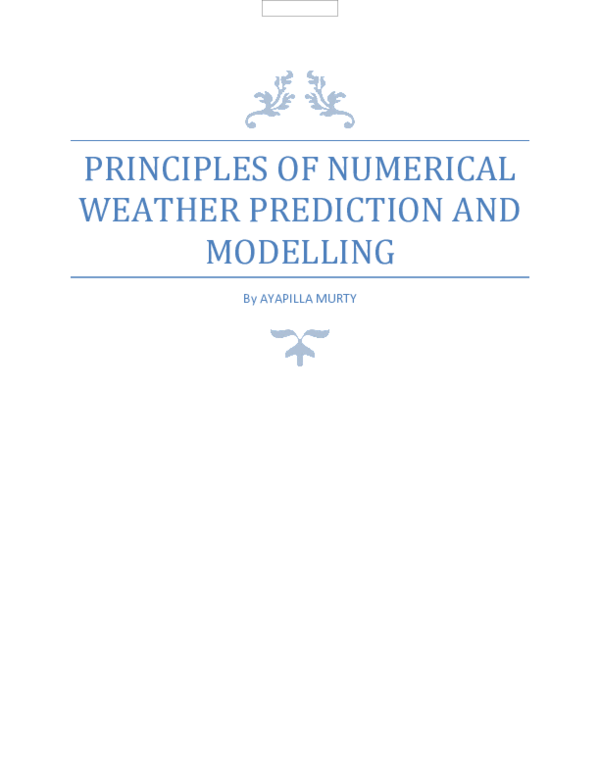 (DOC) Principles of Numerical weather prediction (re2vised)