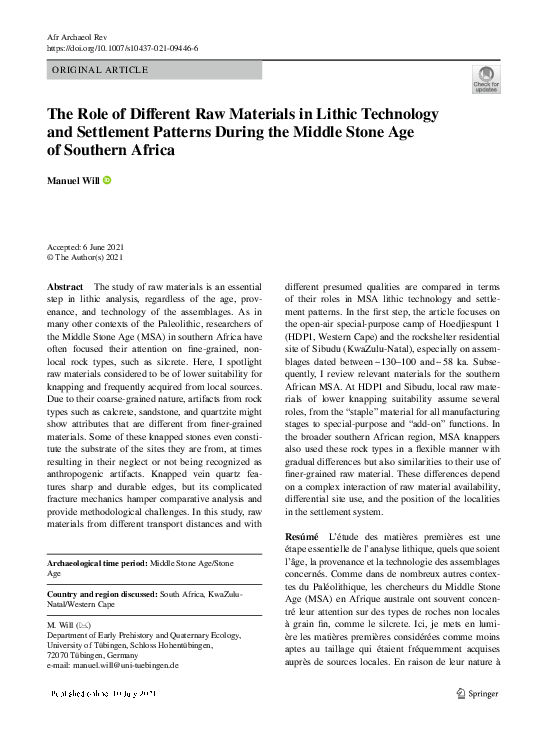 (PDF) The Role of Different Raw Materials in Lithic Technology and ...