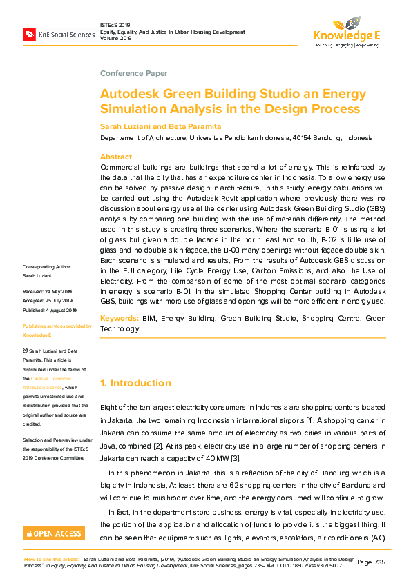 (PDF) Autodesk Green Building Studio an Energy Simulation Analysis in ...