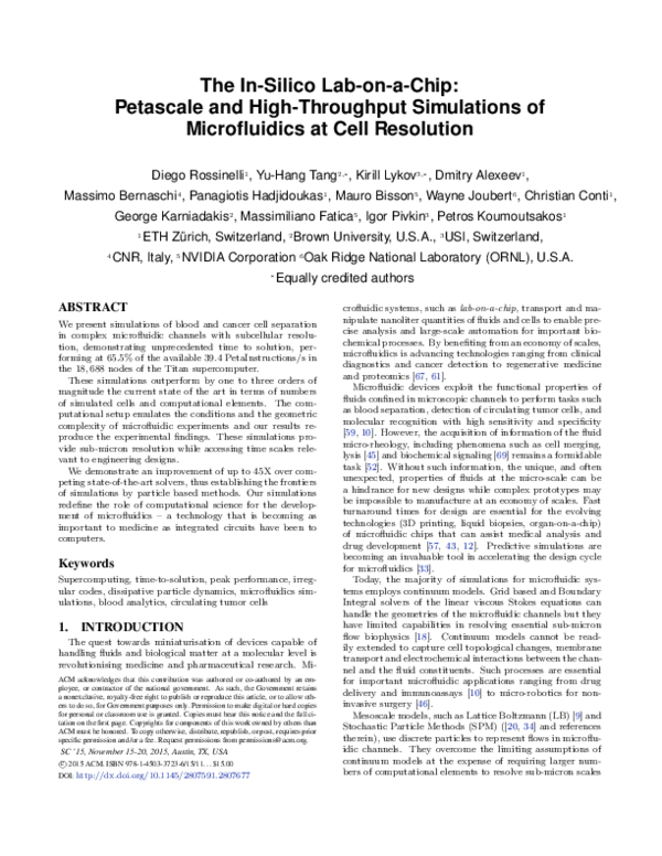(PDF) The in-silico lab-on-a-chip | Panagiotis Hadjidoukas - Academia.edu