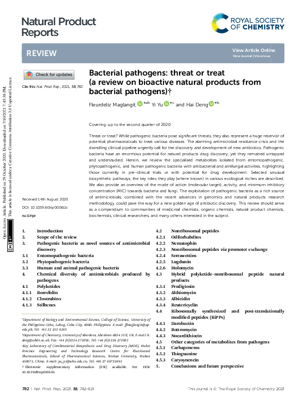 (PDF) Bacterial pathogens: threat or treat (a review on bioactive ...