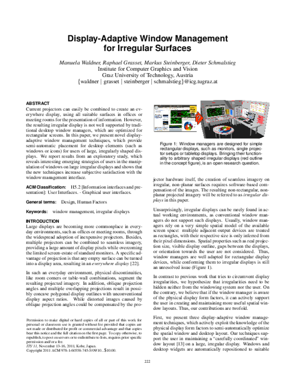 (PDF) Display-Adaptive Window Management for Irregular Surfaces