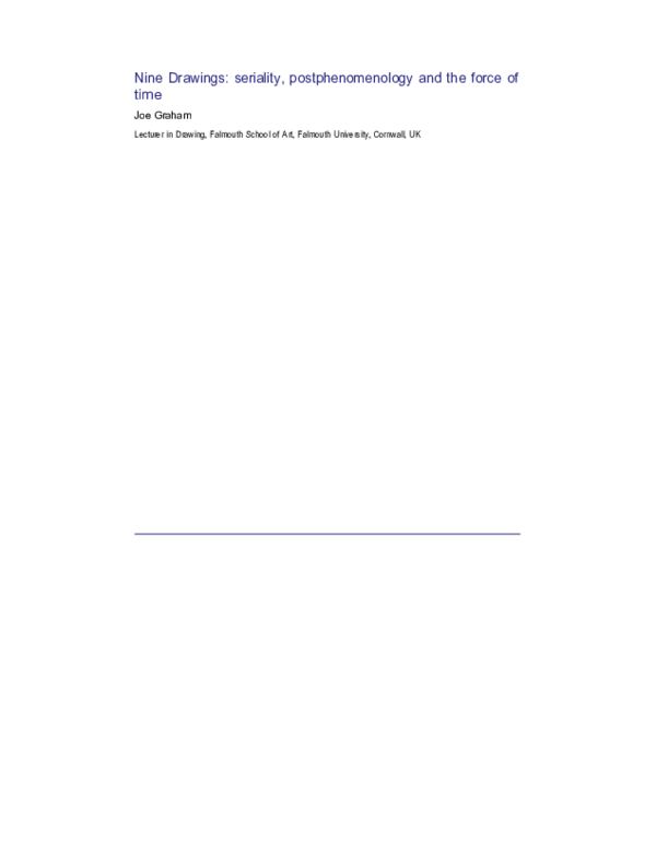 (PDF) Nine Drawings: seriality, postphenomenology and the force of time