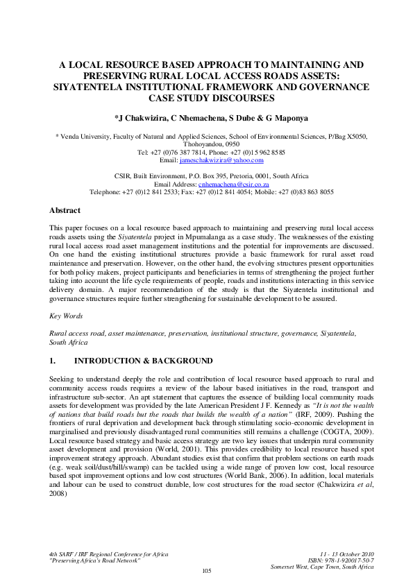 (PDF) Local resource based approach to maintaining and preserving rural ...