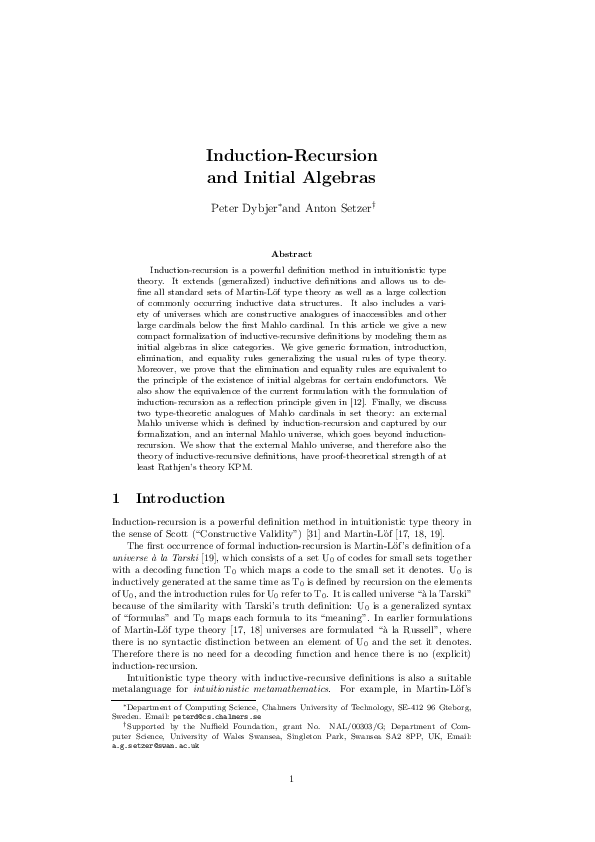 (PDF) Induction-Recursion