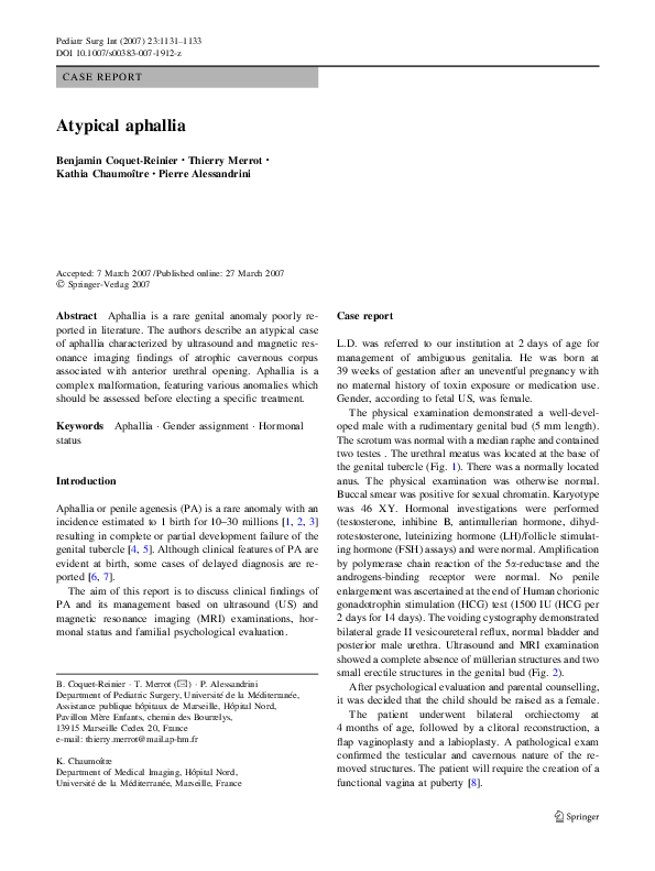 (PDF) Atypical aphallia