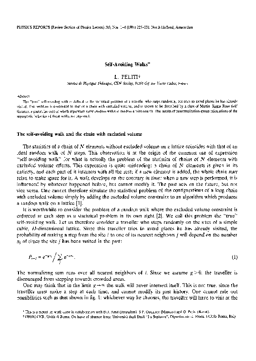 (PDF) Self-avoiding walks