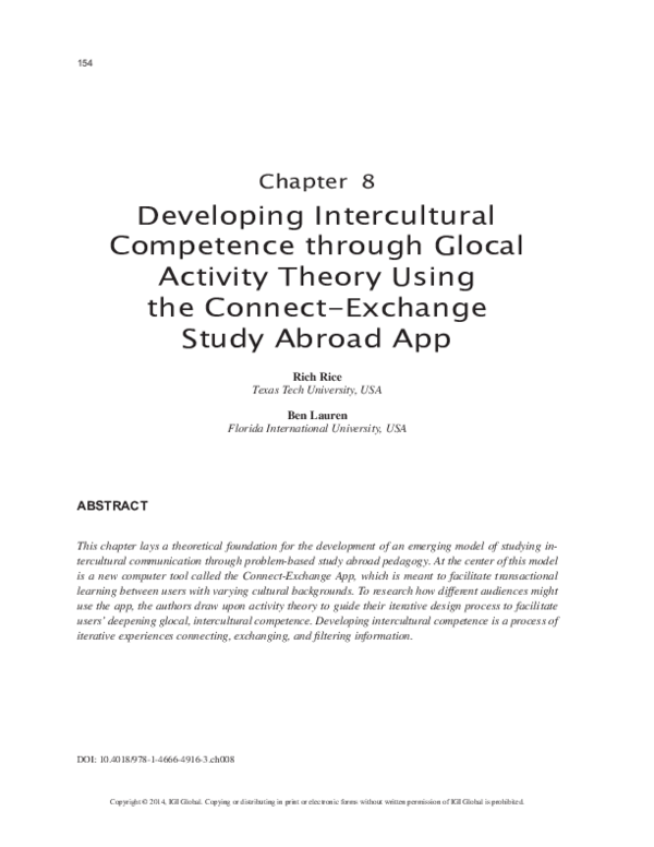 (PDF) Developing intercultural competence through education
