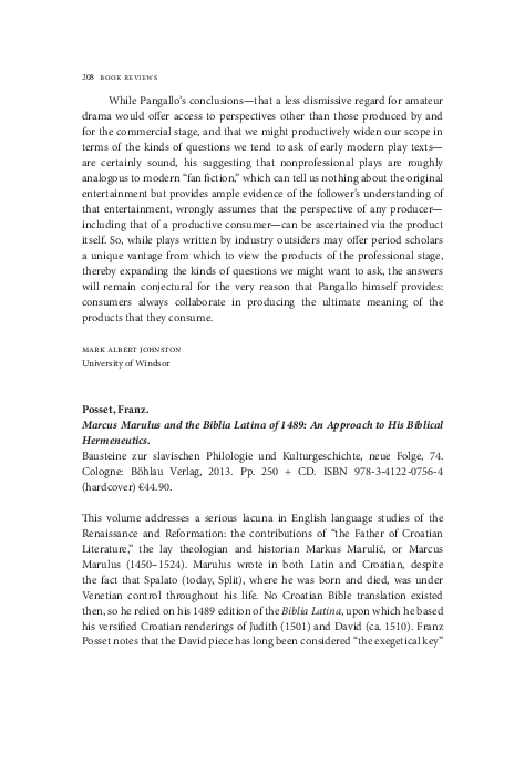 (PDF) Marcus Marulus and the Biblia Latina of 1489 : an approach to his ...