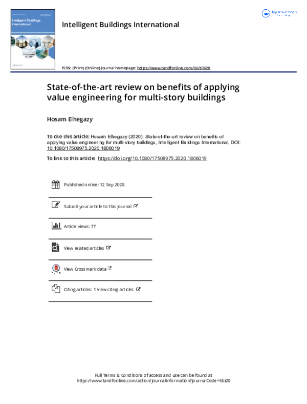 (PDF) State-of-the-art review on benefits of applying value engineering ...