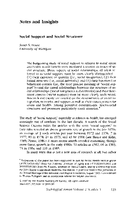(PDF) Social support and social structure