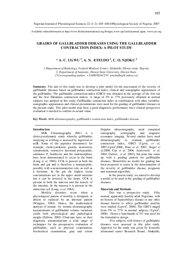 (PDF) Grades of gallbladder diseases using gallbladder contraction ...