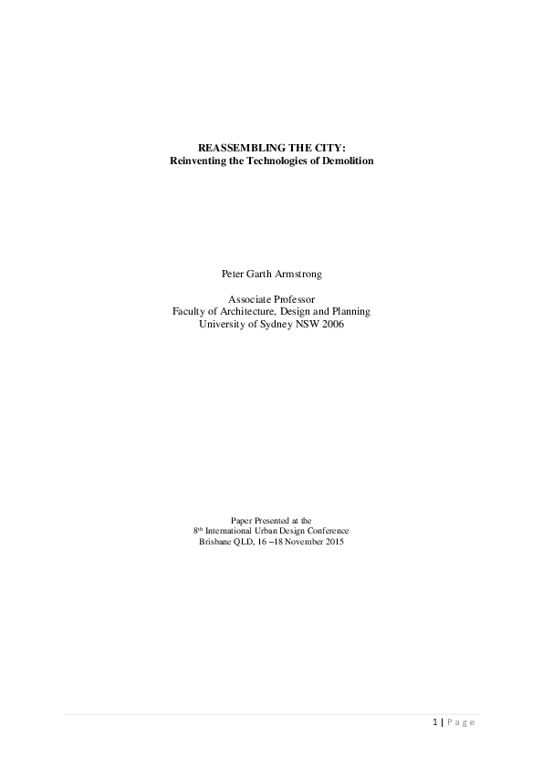 (PDF) REASSEMBLING THE CITY