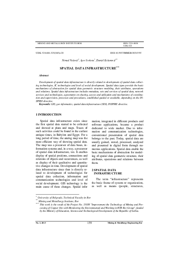 (PDF) Spatial data infrastructure