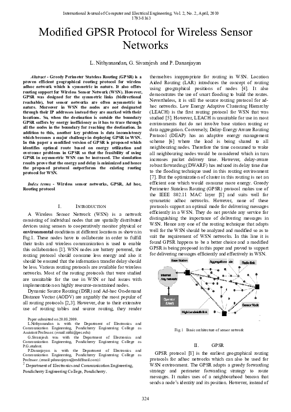 (PDF) Modified GPSR Protocol for Wireless Sensor Networks