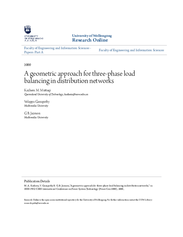 (PDF) A geometric approach for three-phase load balancing in ...