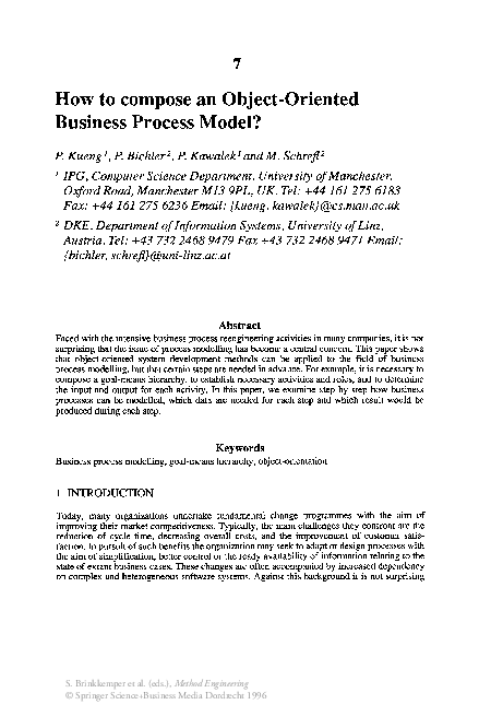 (PDF) How to compose an Object-Oriented Business Process Model?