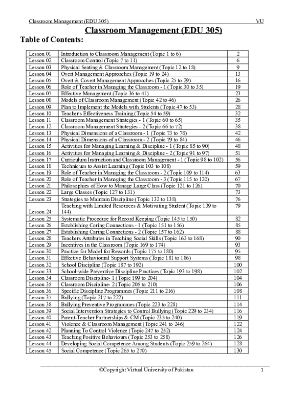 (DOC) Classroom Management Handouts