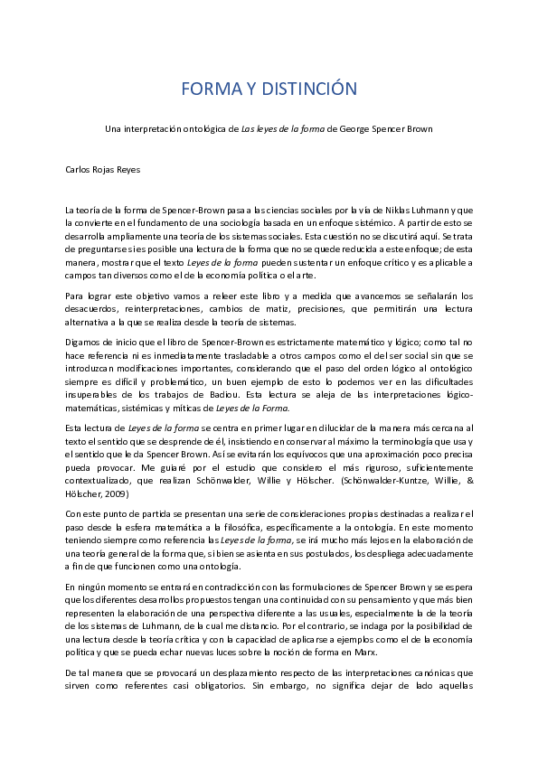 (PDF) FORMA Y DISTINCION