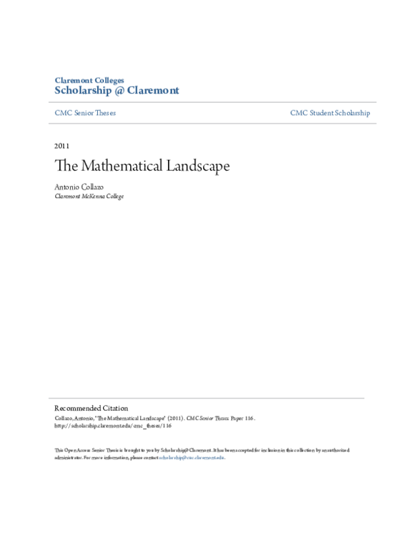 (PDF) The Mathematical Landscape