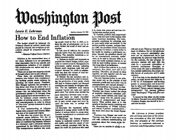 (PDF) How to End Inflation