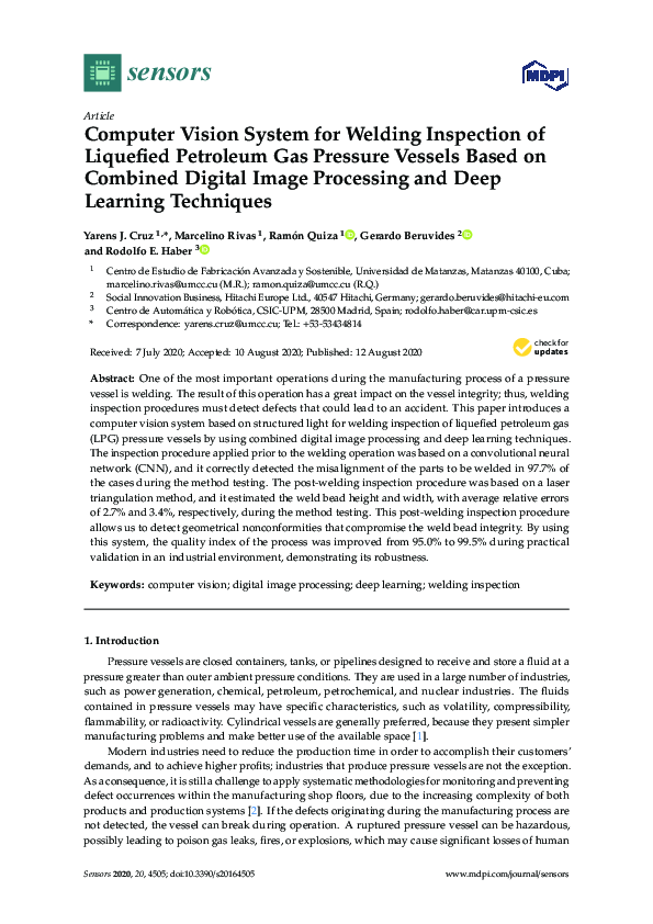 (PDF) Computer Vision System for Welding Inspection of Liquefied ...
