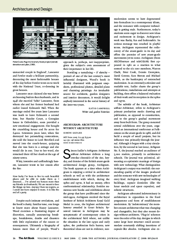 (PDF) Archigram: Architecture Without Architecture