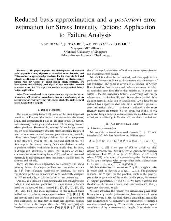 Pdf Reduced Basis Approximation And A Posteriori Error Estimation For Affinely Parametrized