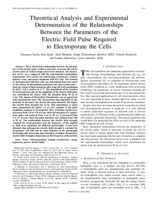 (PDF) Theoretical Analysis and Experimental Determination of the ...